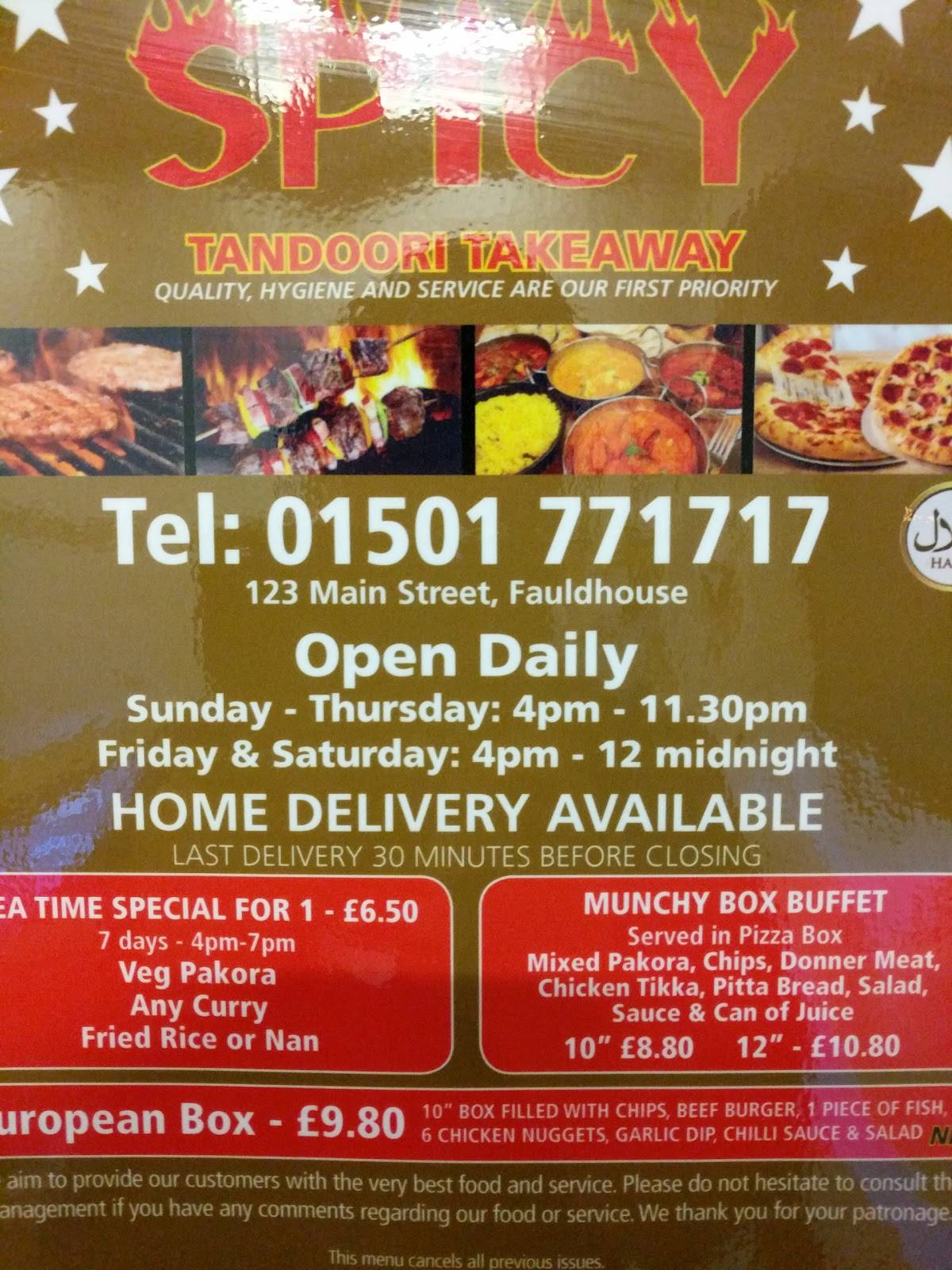 Menu at Nice N Spicy restaurant, Fauldhouse