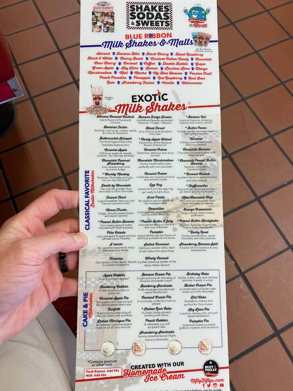 Nifty fifty menu store