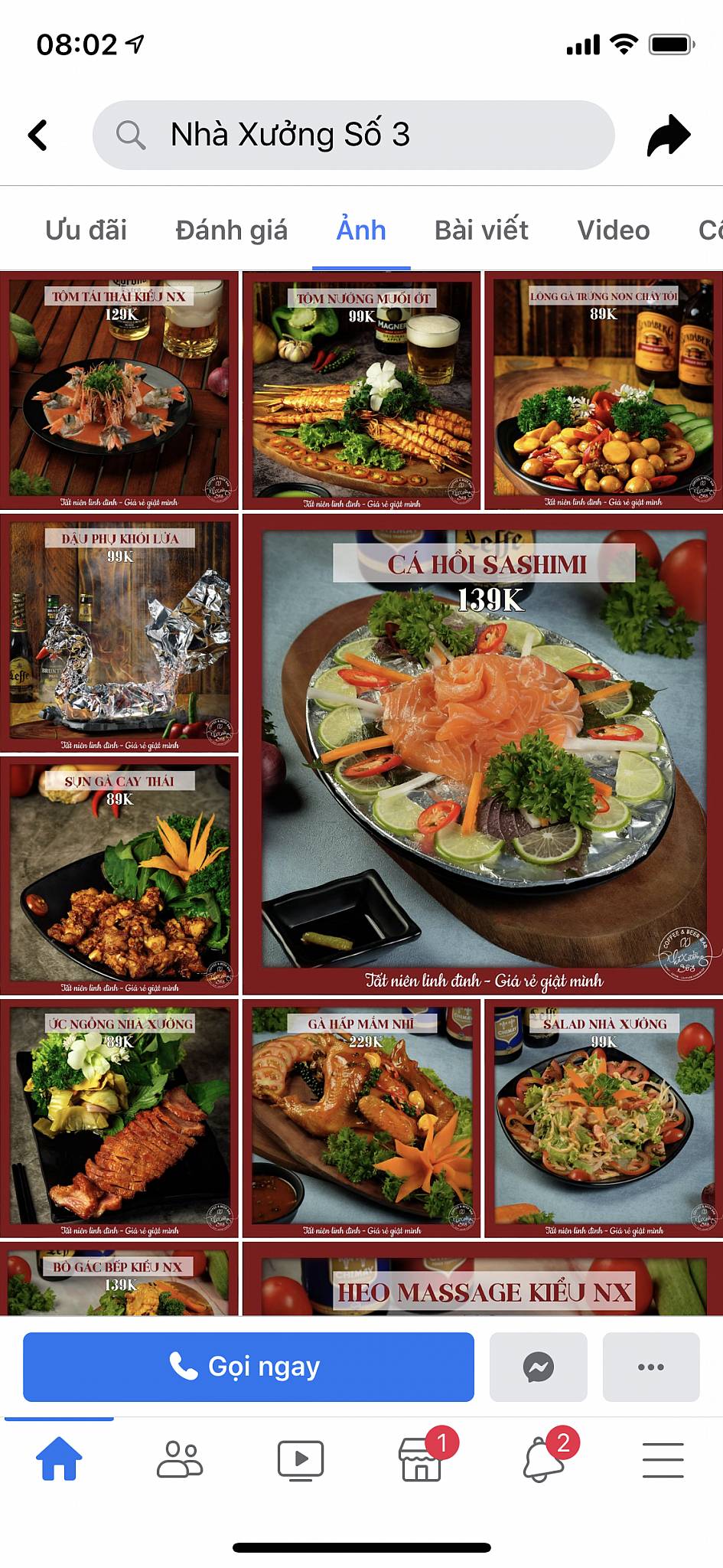 Menu at No.3 Beer Factory restaurant, Thu Dau Mot