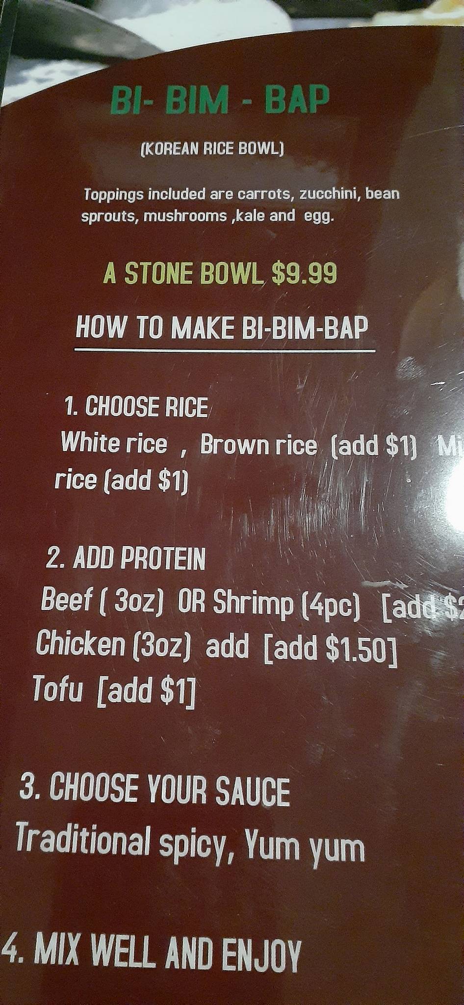 Menu at Noodle 21 restaurant, Branson