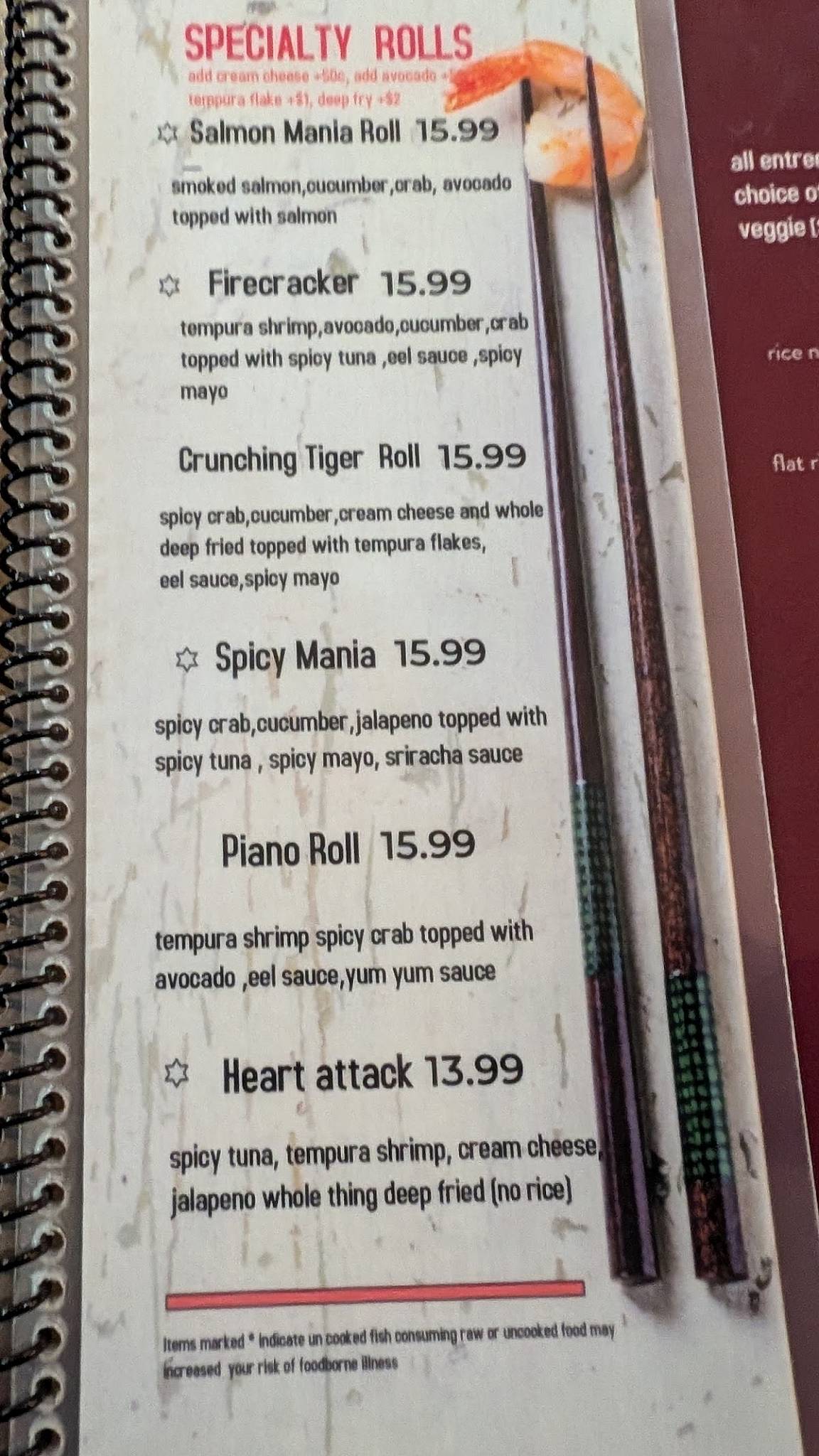 Menu at Noodle 21 restaurant, Branson
