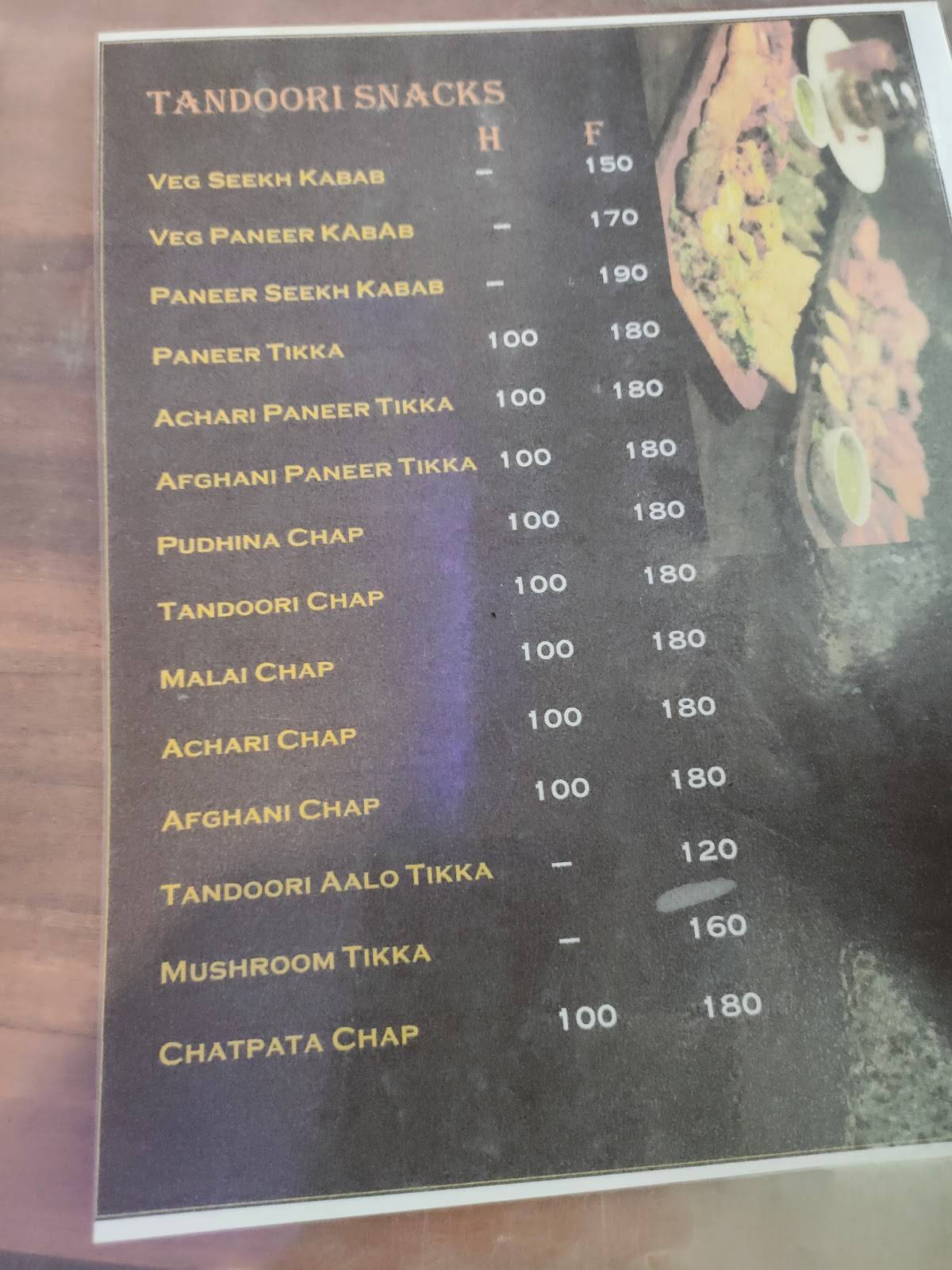Menu at Punjabi Rasoi, Noorpur