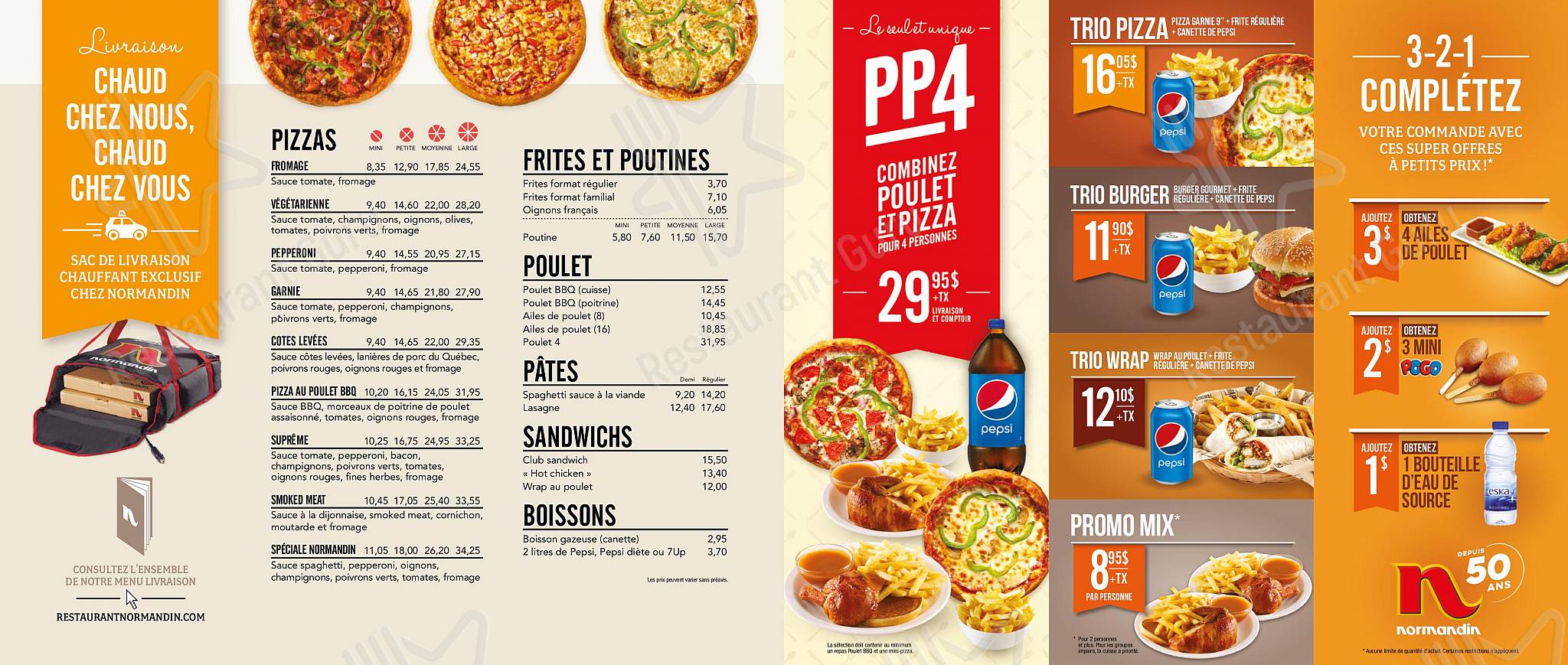 Menu au Restaurant Normandin St-Hyacinthe, Saint-Hyacinthe