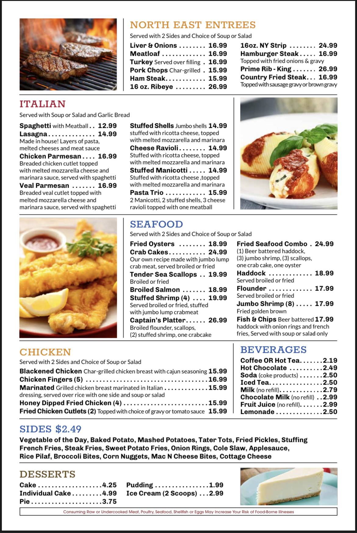 Menu at North East Family Restaurant, North East