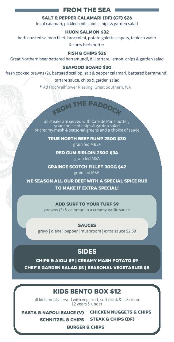 Menu at North Nowra Tavern pub & bar, North Nowra, 82 Page Ave