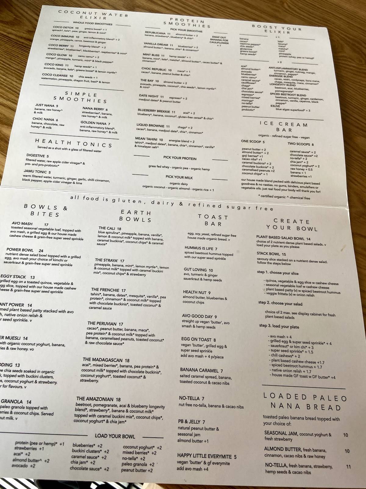 Menu at Nutrition Republic (Glenelg Cafe), Glenelg