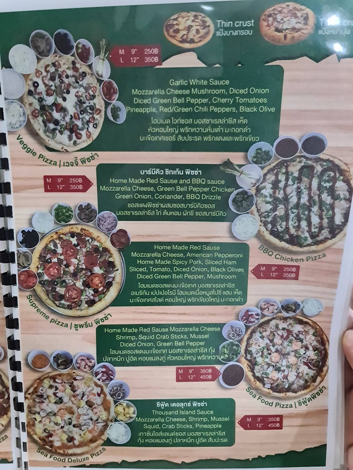 Menu at OUTLAW PIZZA (สาขา พัทยา) restaurant, Pattaya City