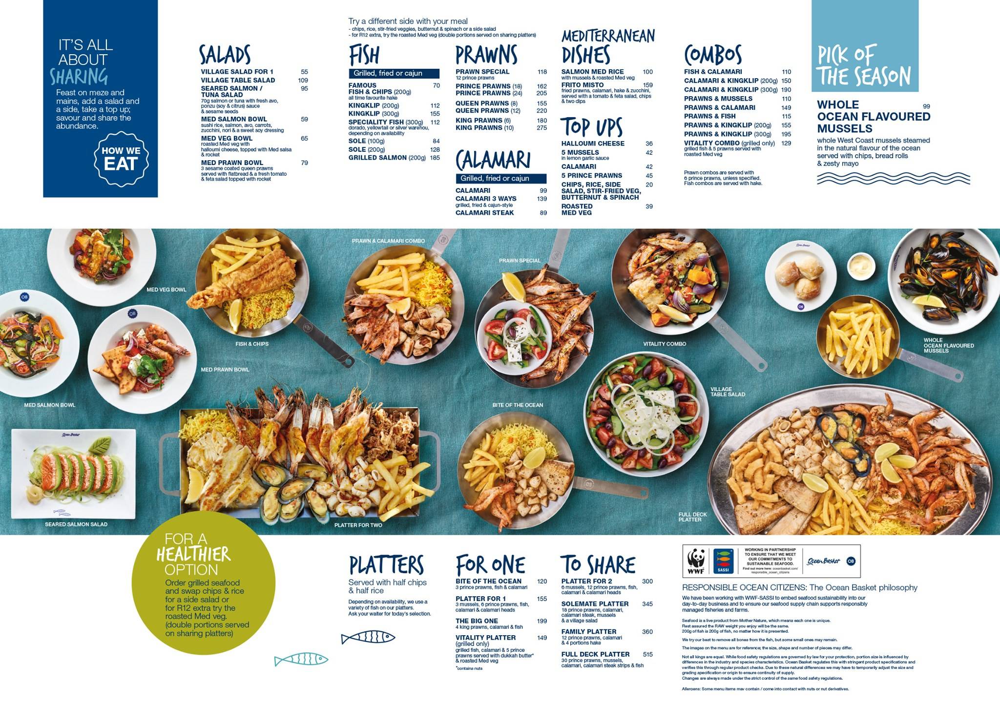 Menu at Ocean Basket Ermelo restaurant, Ermelo, Shop 21