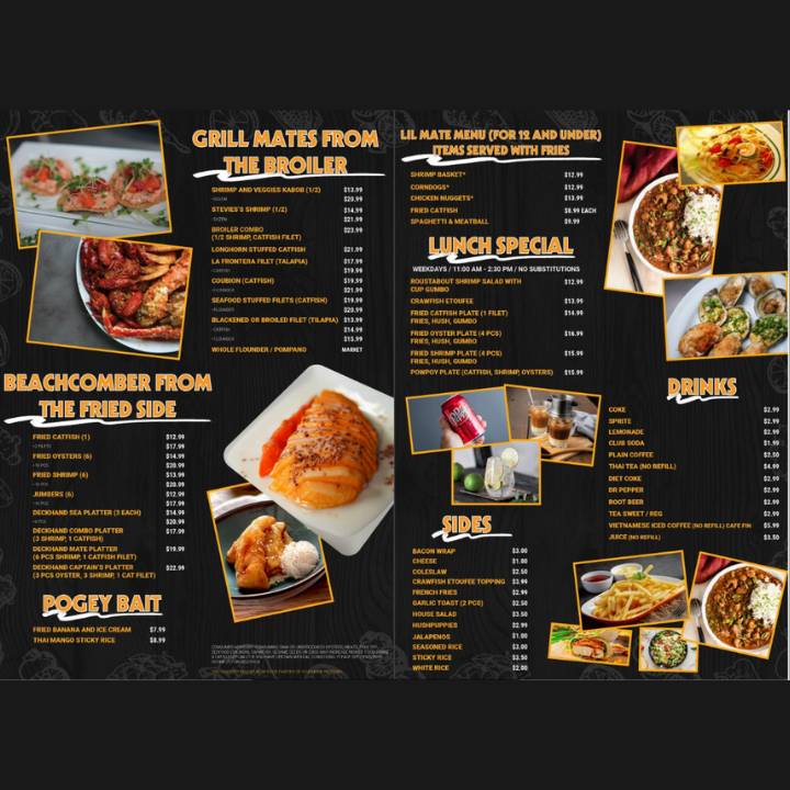 Menu at Ocean Blue Oyster Bar, Austin, S Lamar Blvd C-1