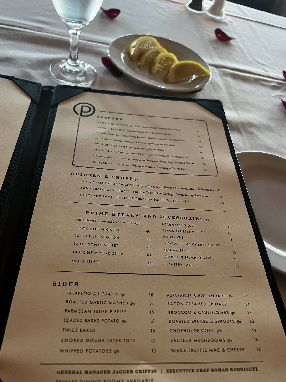 Menu at Ocean Prime steakhouse, Phoenix, E High St #115