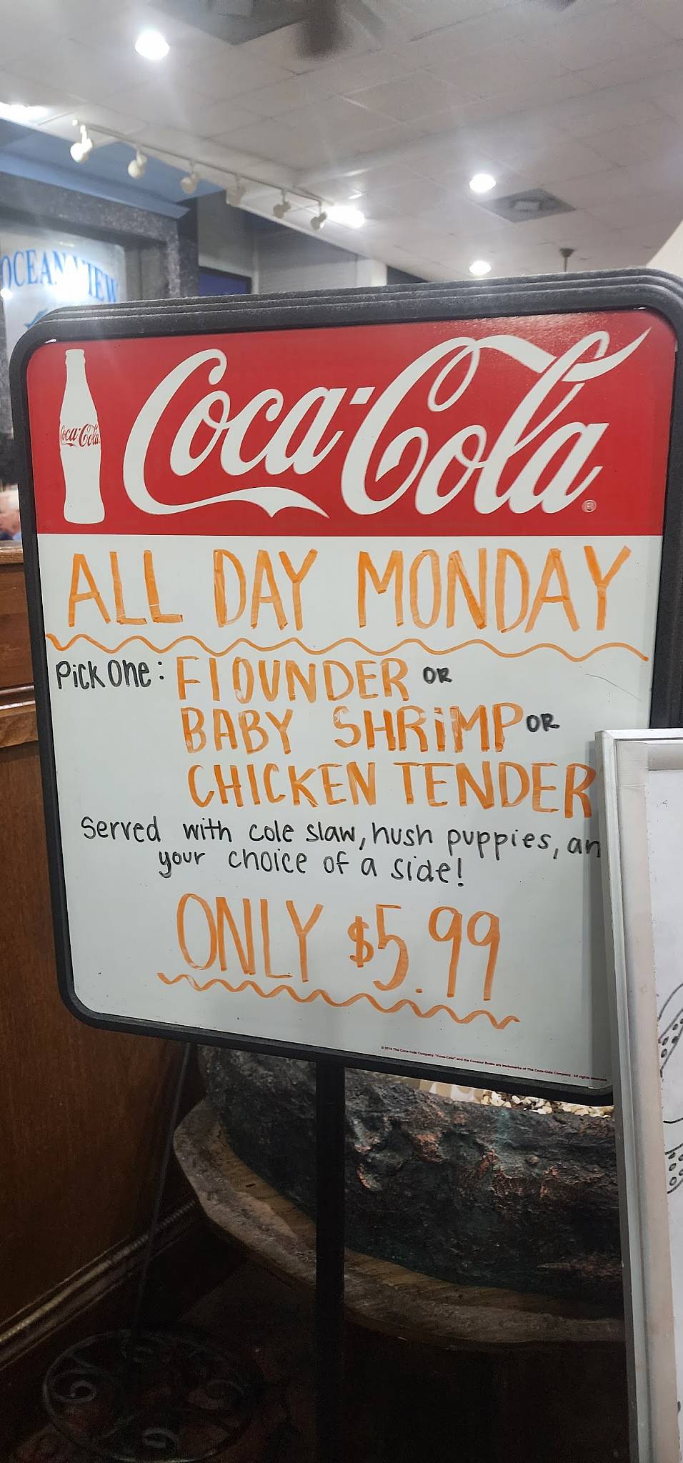 Carta de Ocean View Seafood Restaurant, Columbia, Broad River Rd