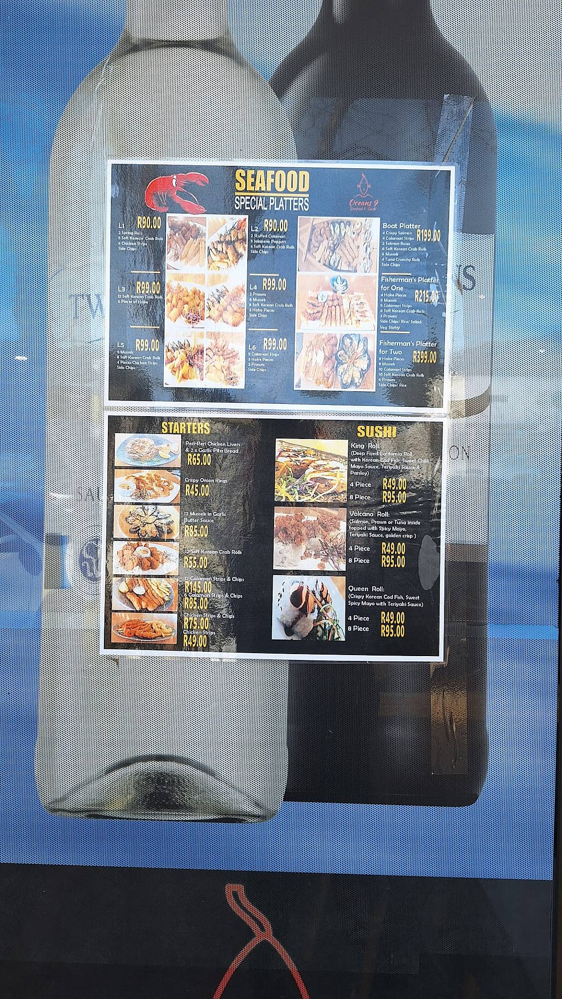 Menu at Oceans 9 Seafood & Sushi Paarl restaurant, Paarl