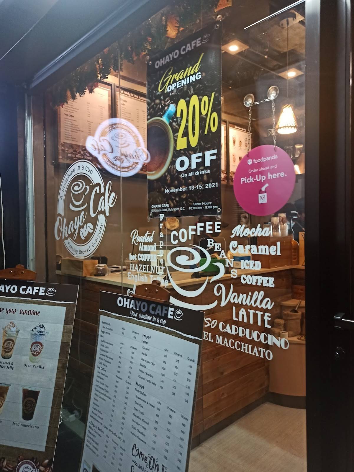 Menu at Ohayo cafe, Quezon City, 66 Air Force Rd