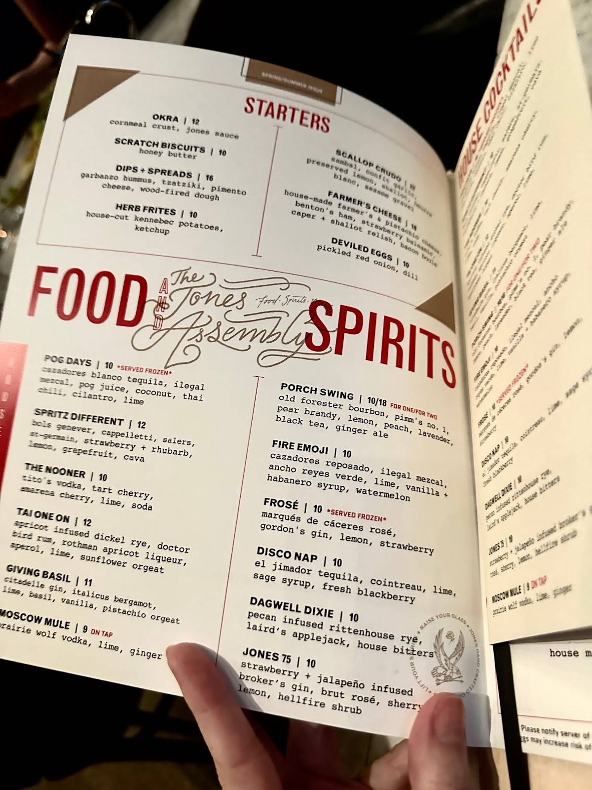 Menu at The Jones Assembly pub & bar, Oklahoma City