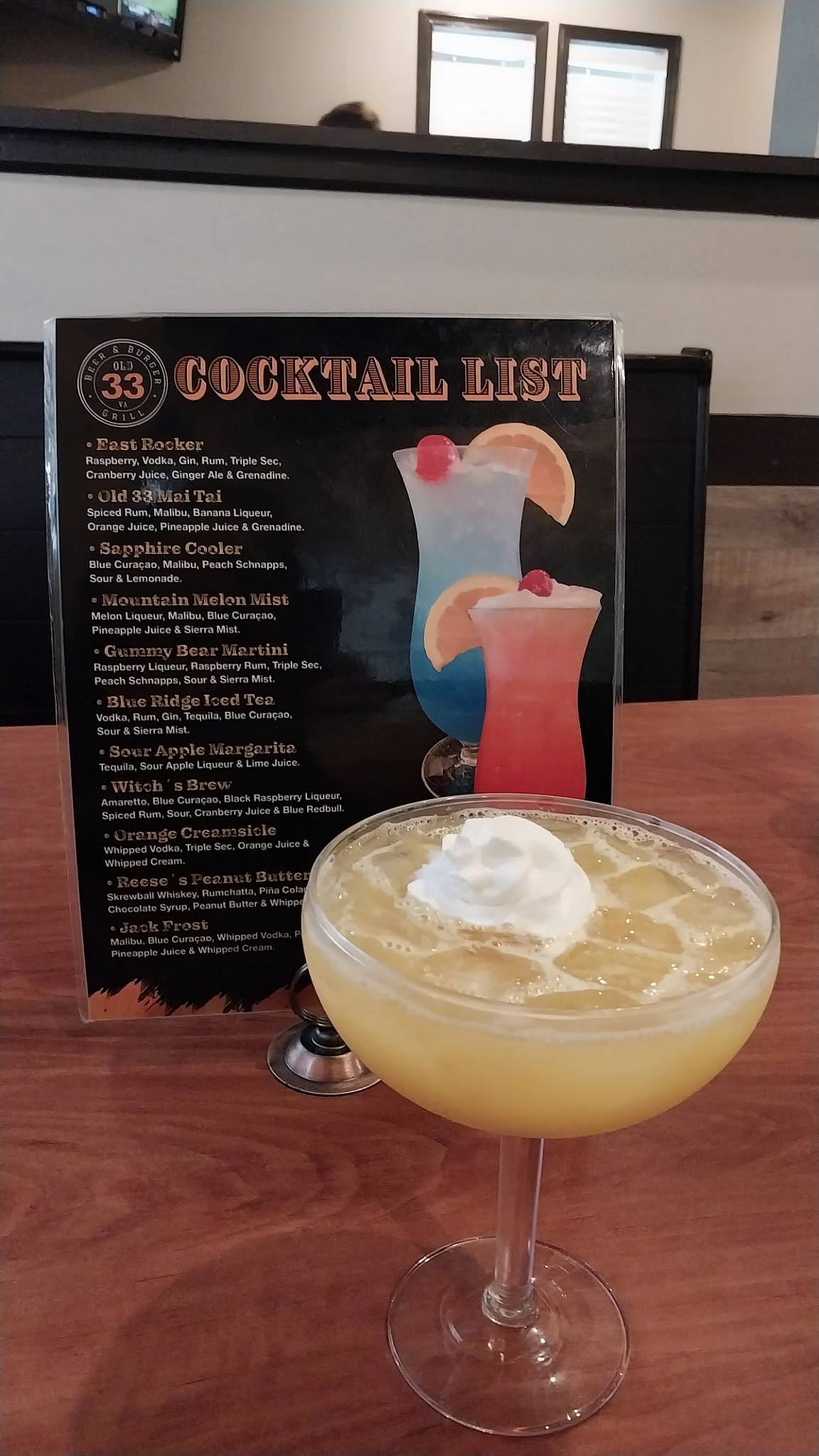Menu at Old 33 Beer & Burger Grill, Inc. pub & bar, Elkton