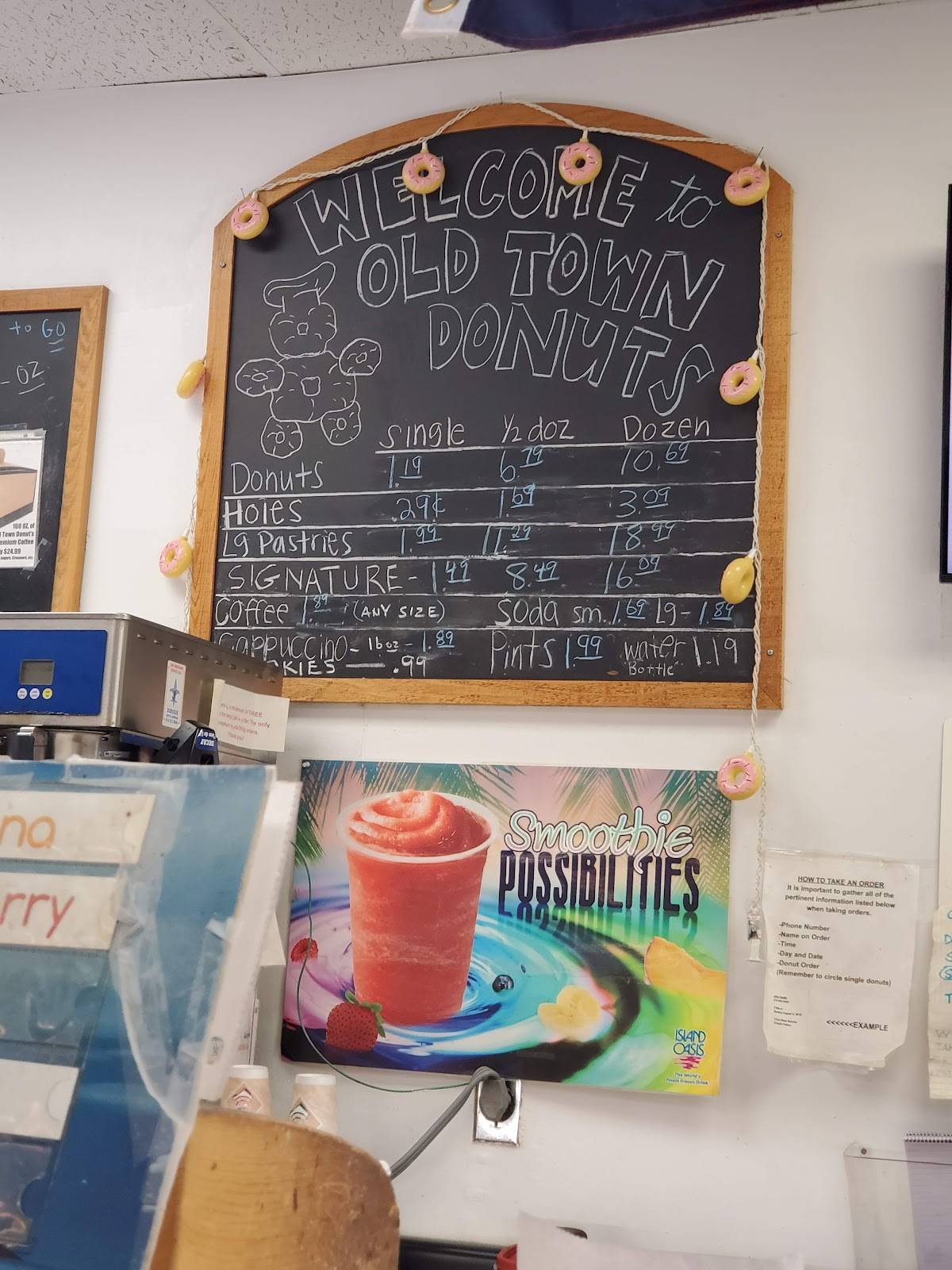 Carta de Old Town Donuts, Florissant
