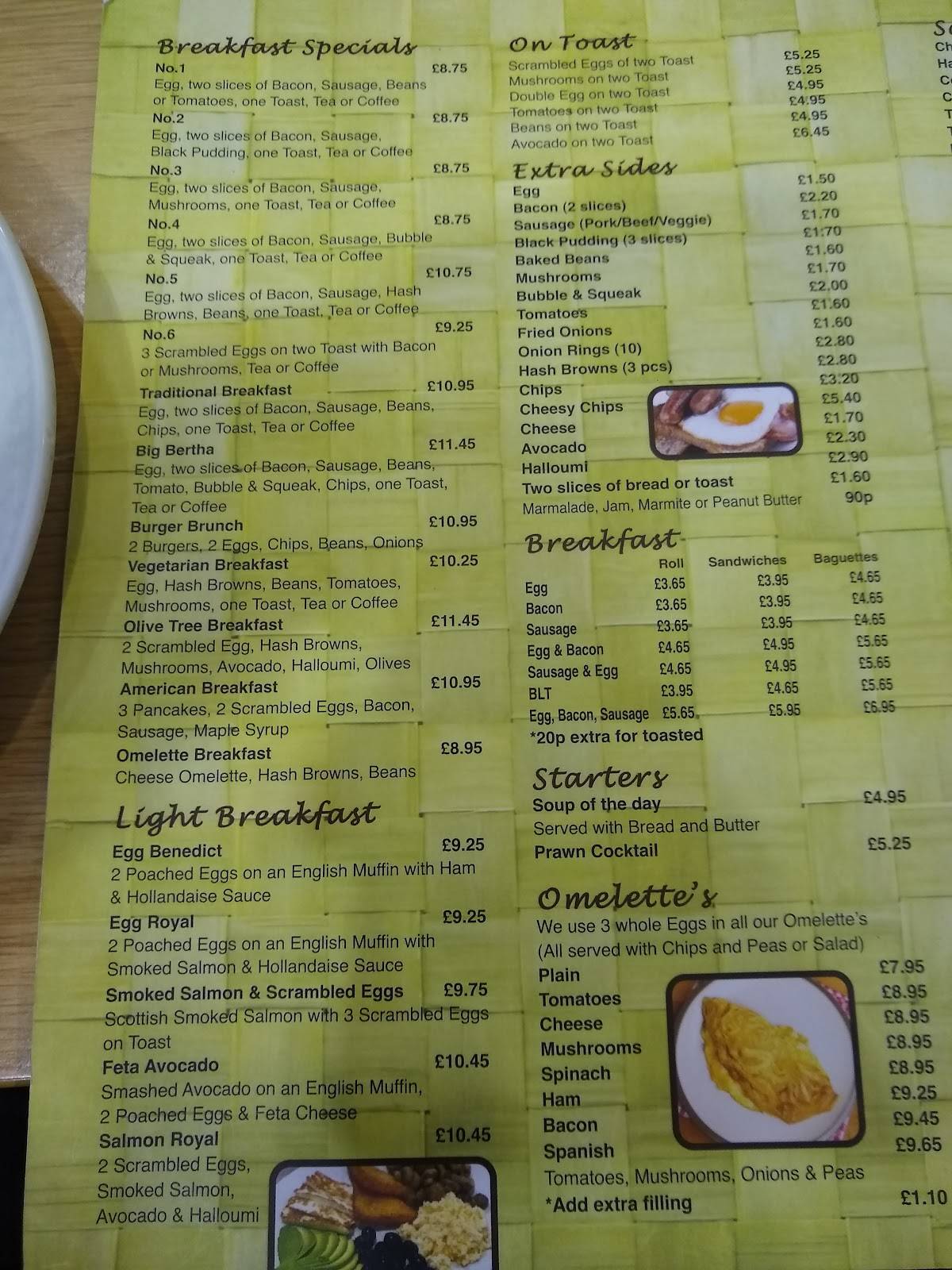 Menu at Olive Tree cafe, Bromley, 21 High St