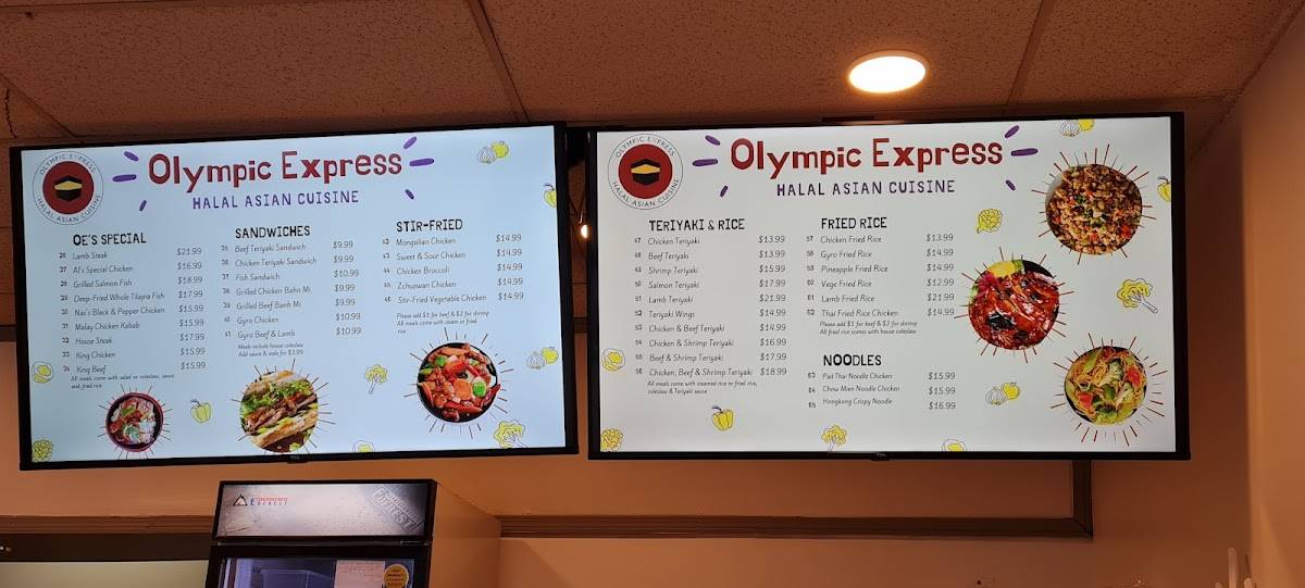 Menu at Olympic Express restaurant, Seattle