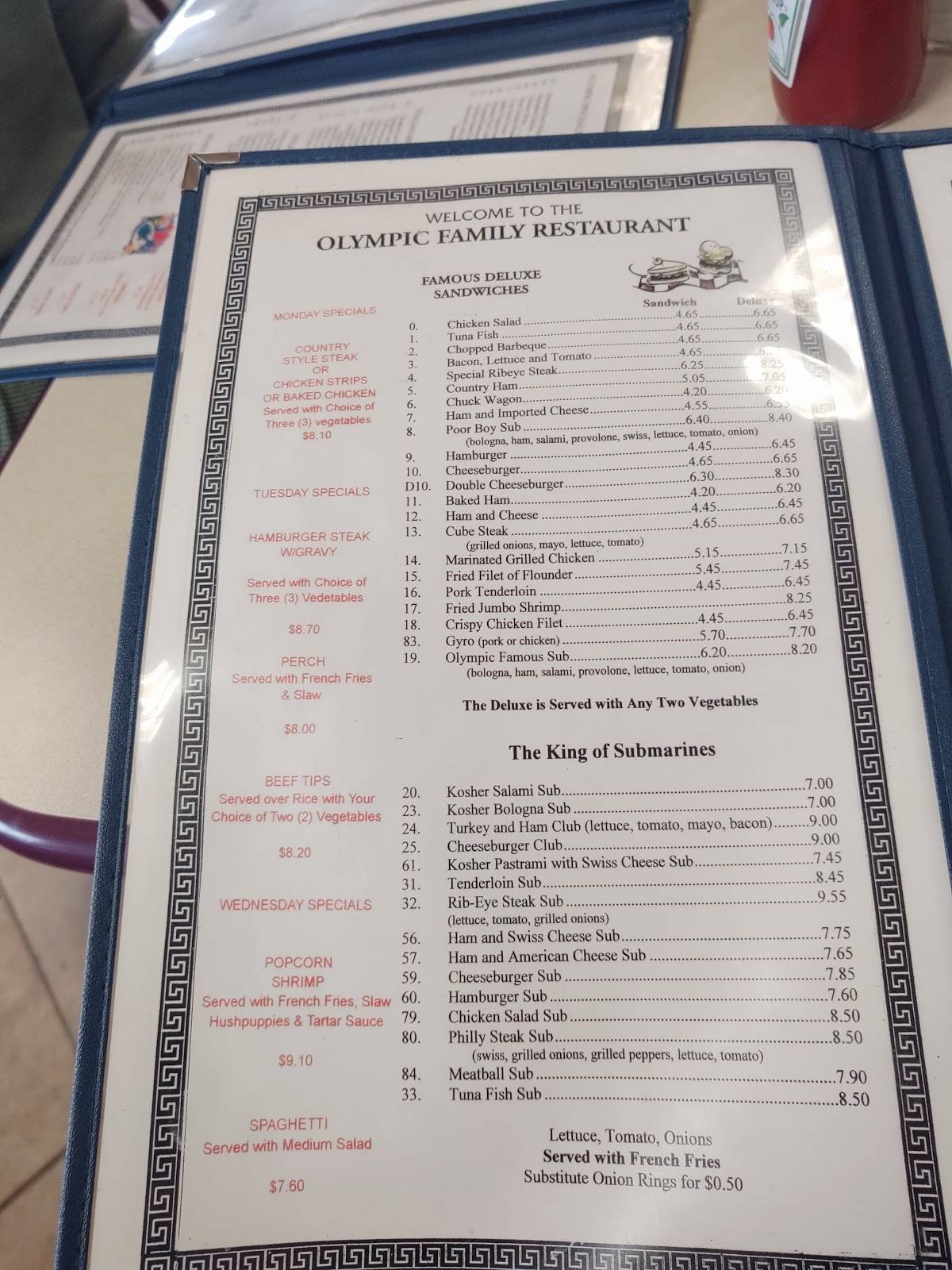 Menu at Olympic Family Restaurant- COLFAX, Colfax, W Market St