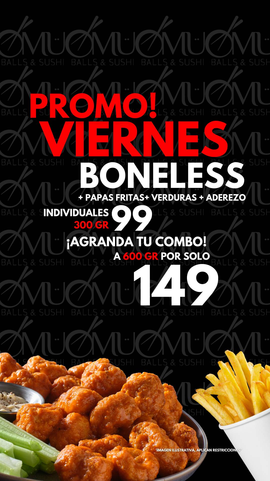 Carta del restaurante Omu Balls & Sushi, Chihuahua, Cerca de