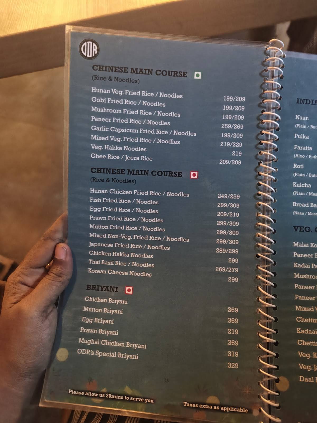 Menu at On DE Roof Restaurant (chennai), Chennai