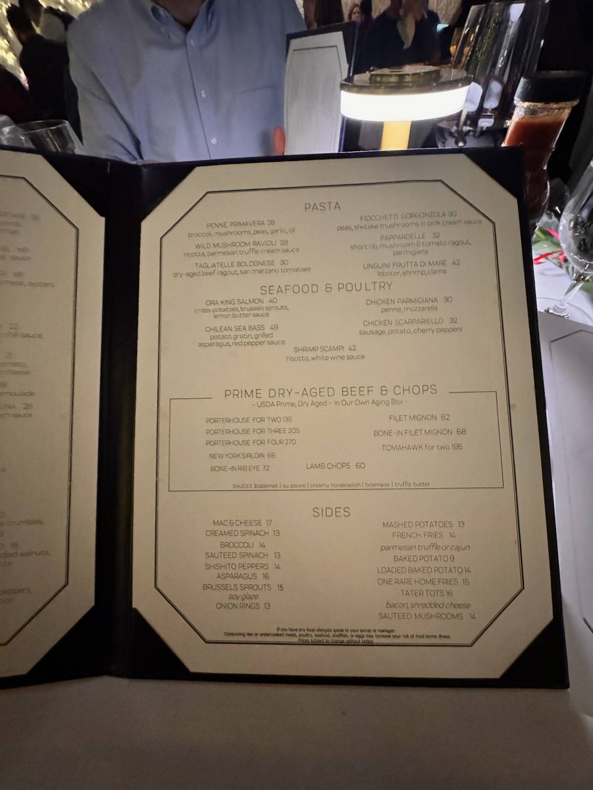 Menu at One Rare Italian Steakhouse, Scarsdale