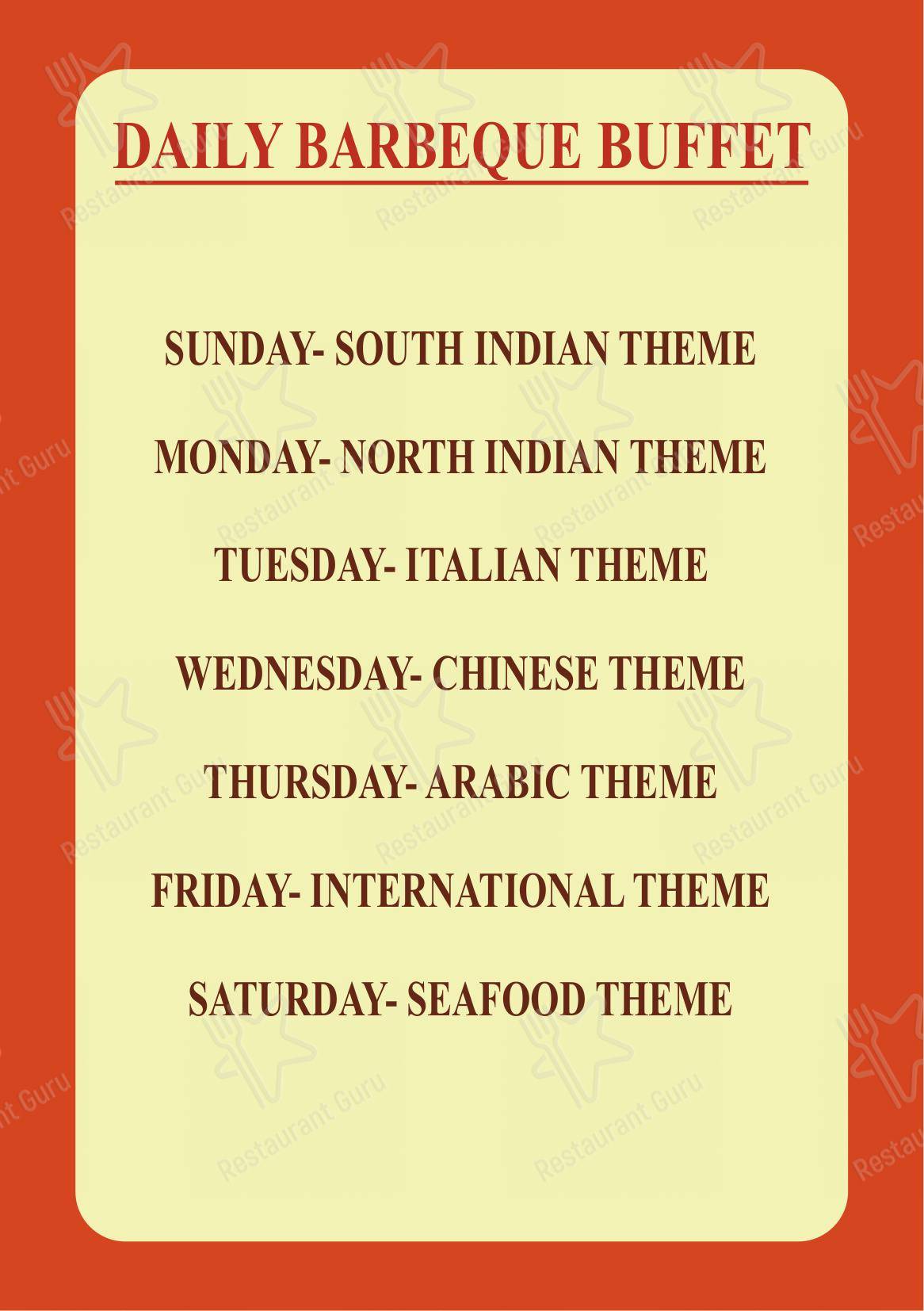 Menu at Open Flame Kitchen Restaurant, Kochi