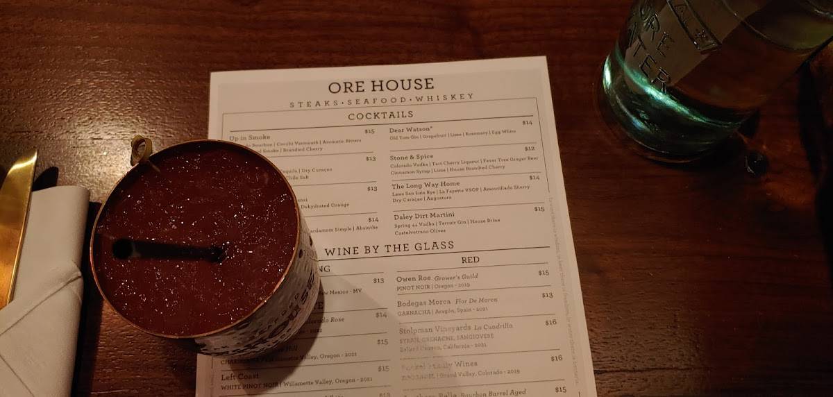 Menu at Ore House pub & bar, Durango