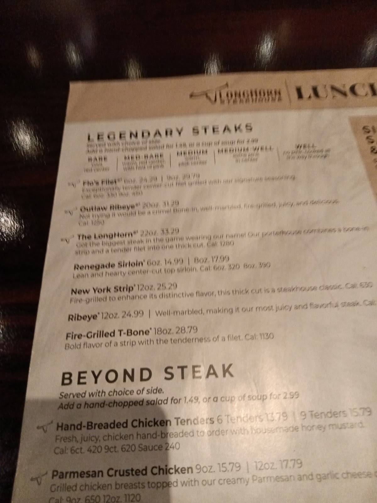Menu at LongHorn Steakhouse, Orlando, 3101 E Colonial Dr
