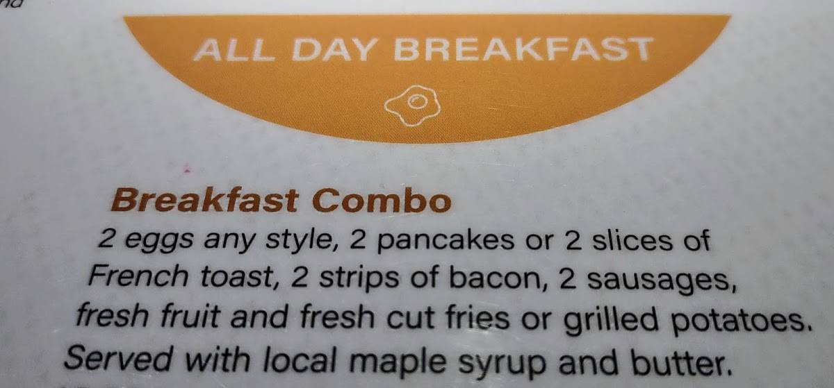 Menu at Chances R Restaurant, Ottawa