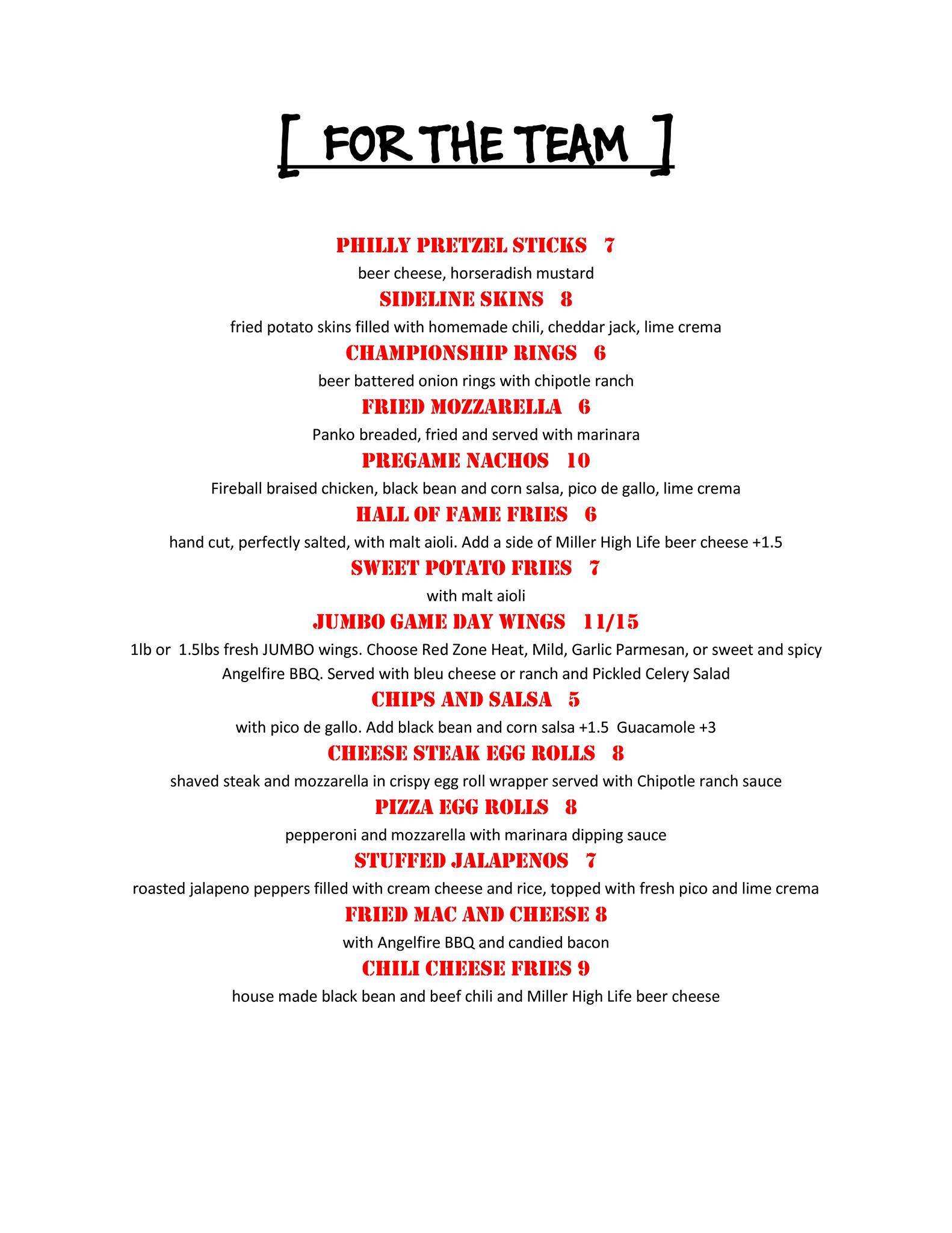 Menu at OverTime Bar & Grill, Pike Creek