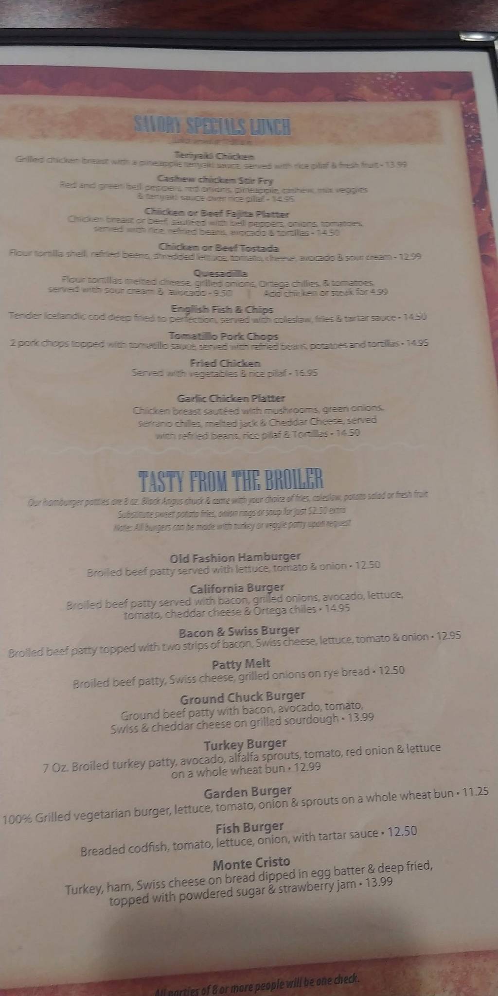 Menu at The Best Breakfast restaurant, Oxnard