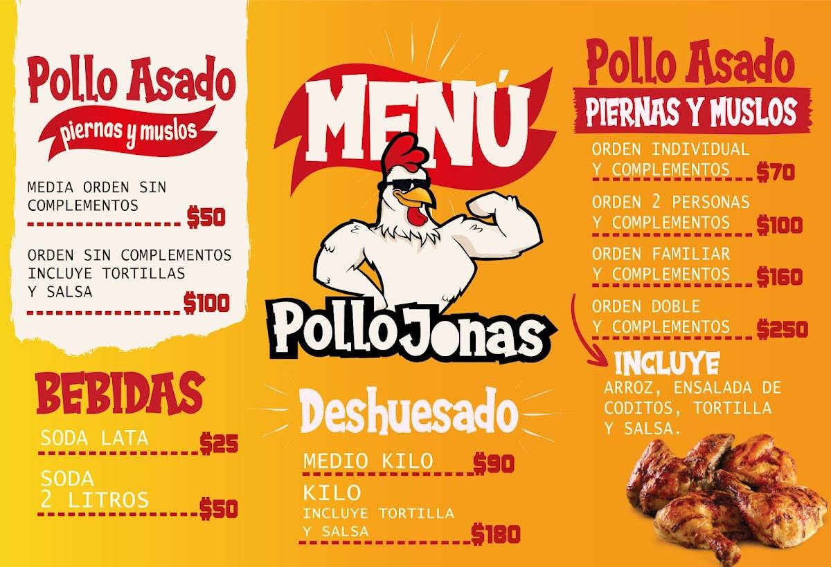 Menu at POLLO JONAS restaurant, Mexicali