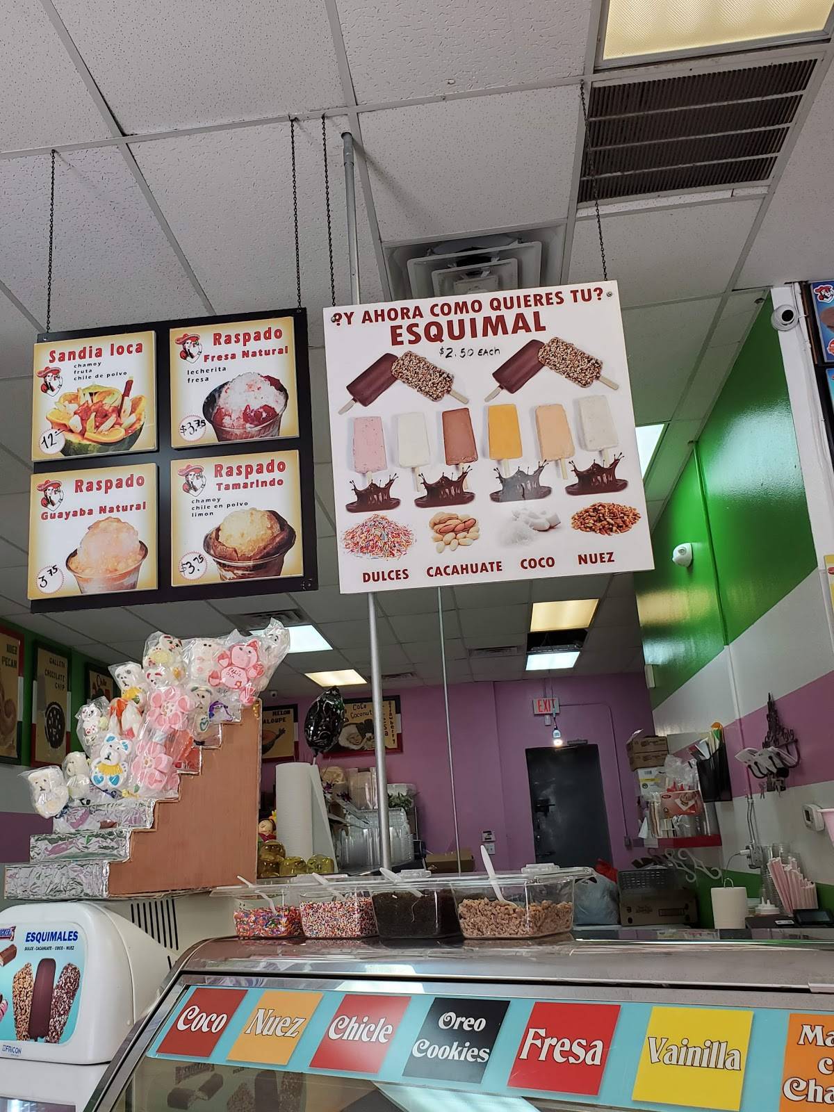 Menu at Paleteria La Mexicana desserts, Dallas, 525 E Jefferson Blvd