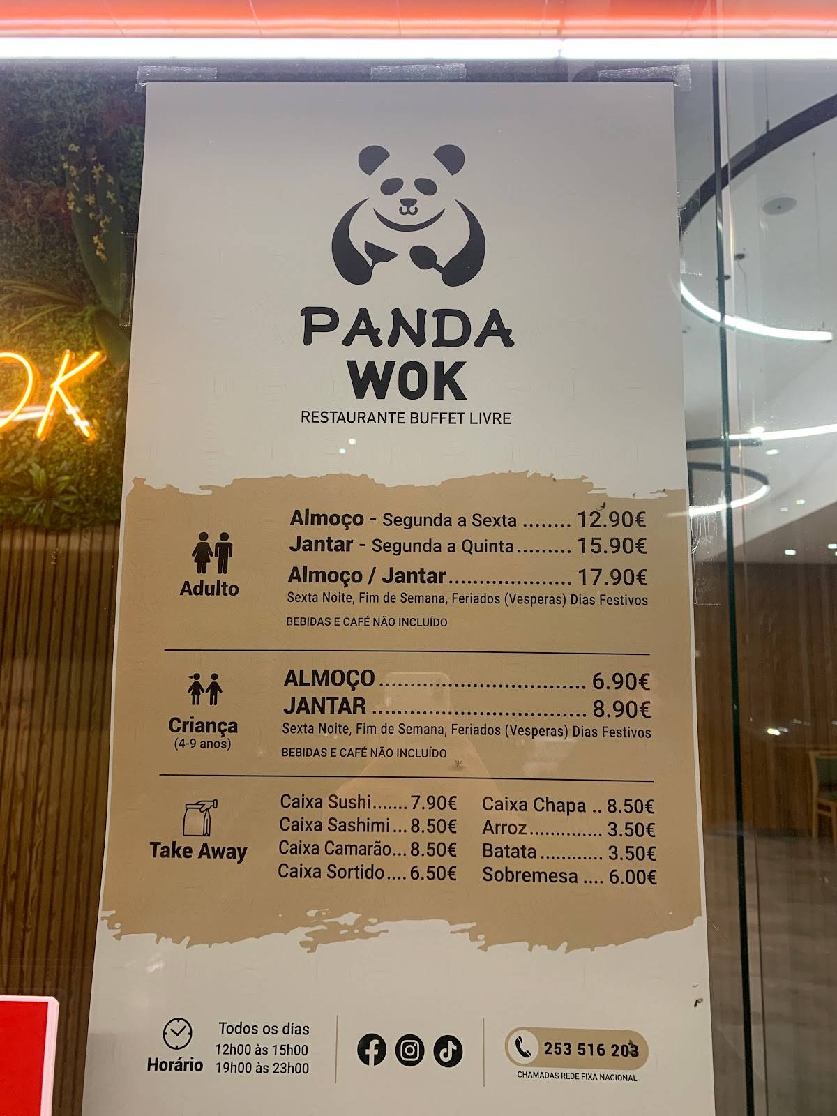 Menu em Panda Wok restaurante, Guimaraes