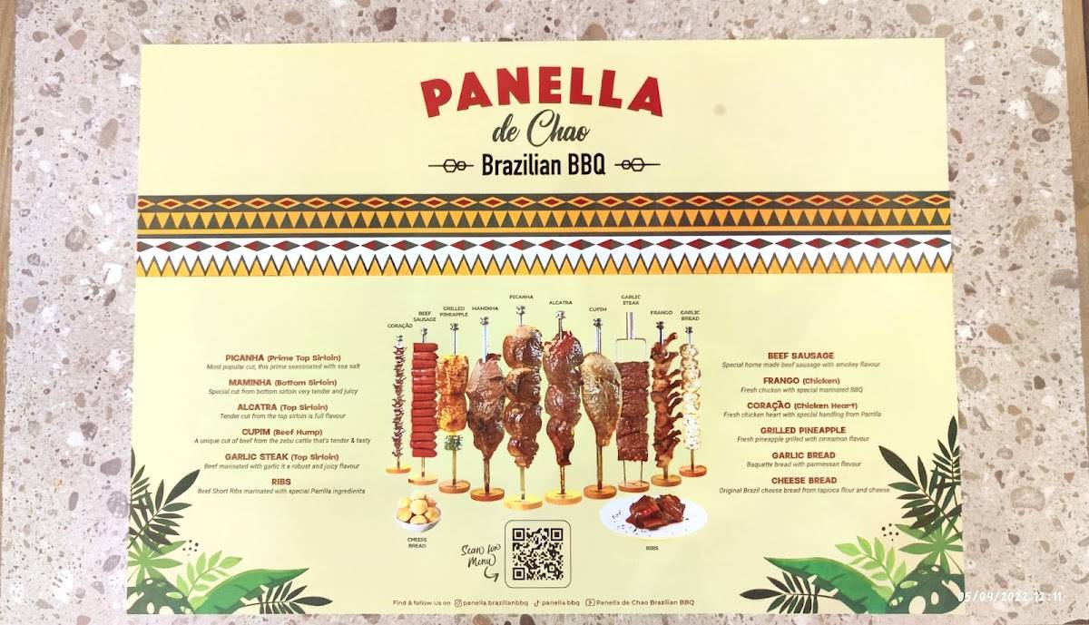 Carta del restaurante Panella del Chao BSD AEON Mall, Indonesia