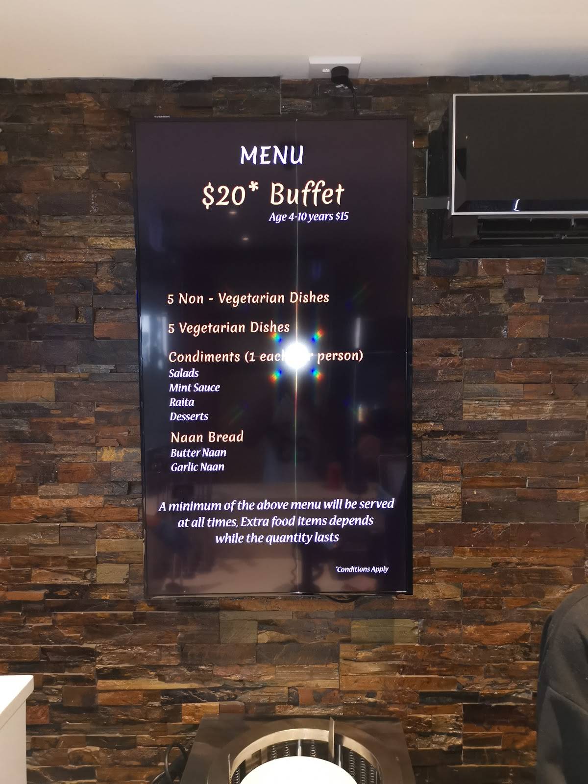 Menu at Paradise Buffet restaurant, Auckland, 14A Kitchener Rd