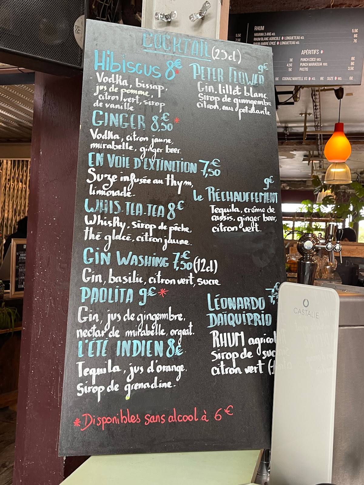Menu at La REcyclerie cafe, Paris, 83 Bd Ornano
