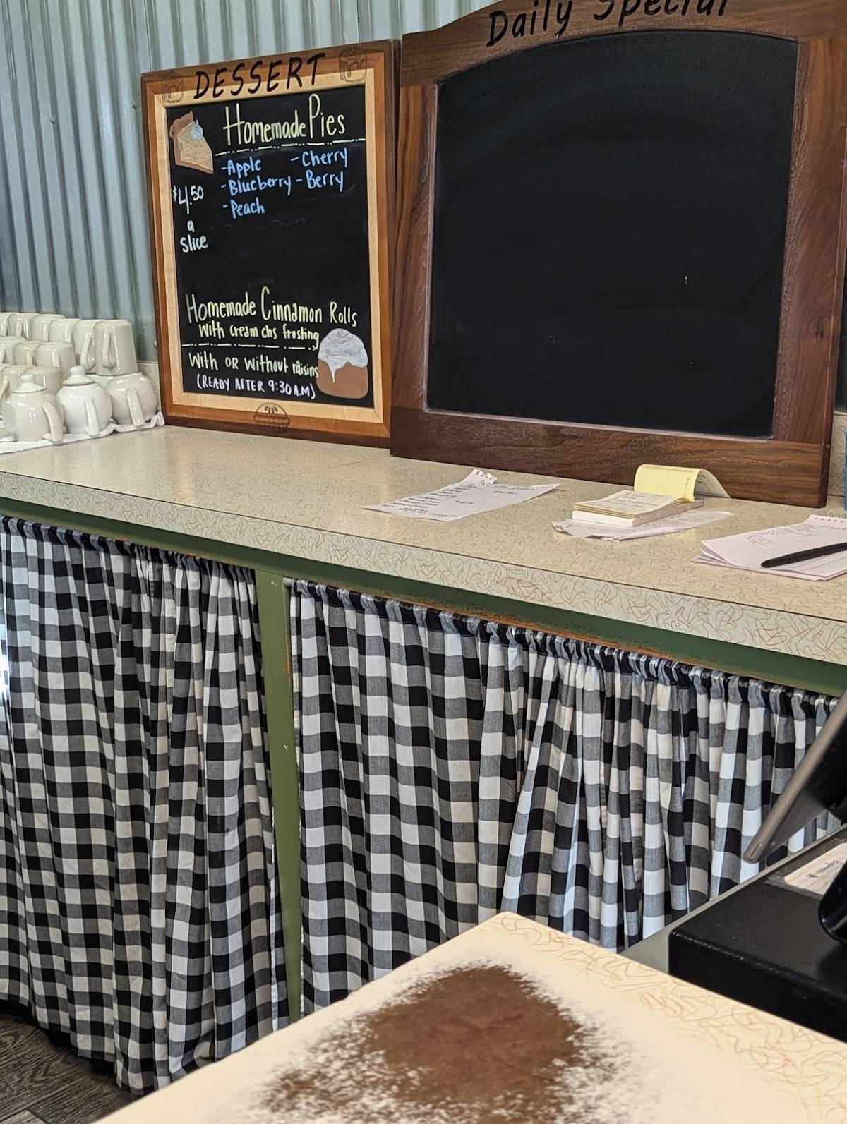 Menu at Parowan Cafe, Parowan