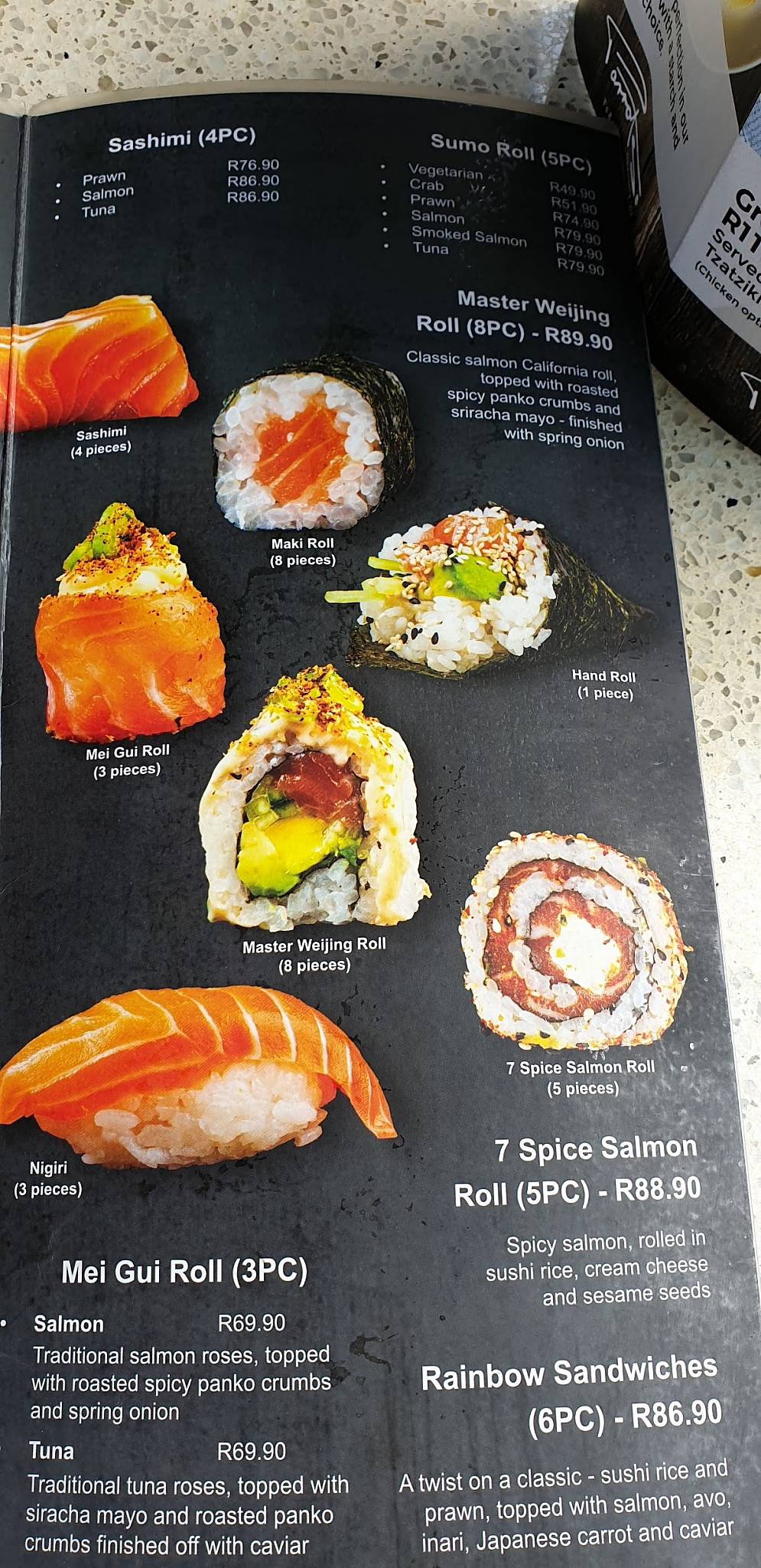 Menu at Parrots restaurant, Pretoria, Kolonnade Mall
