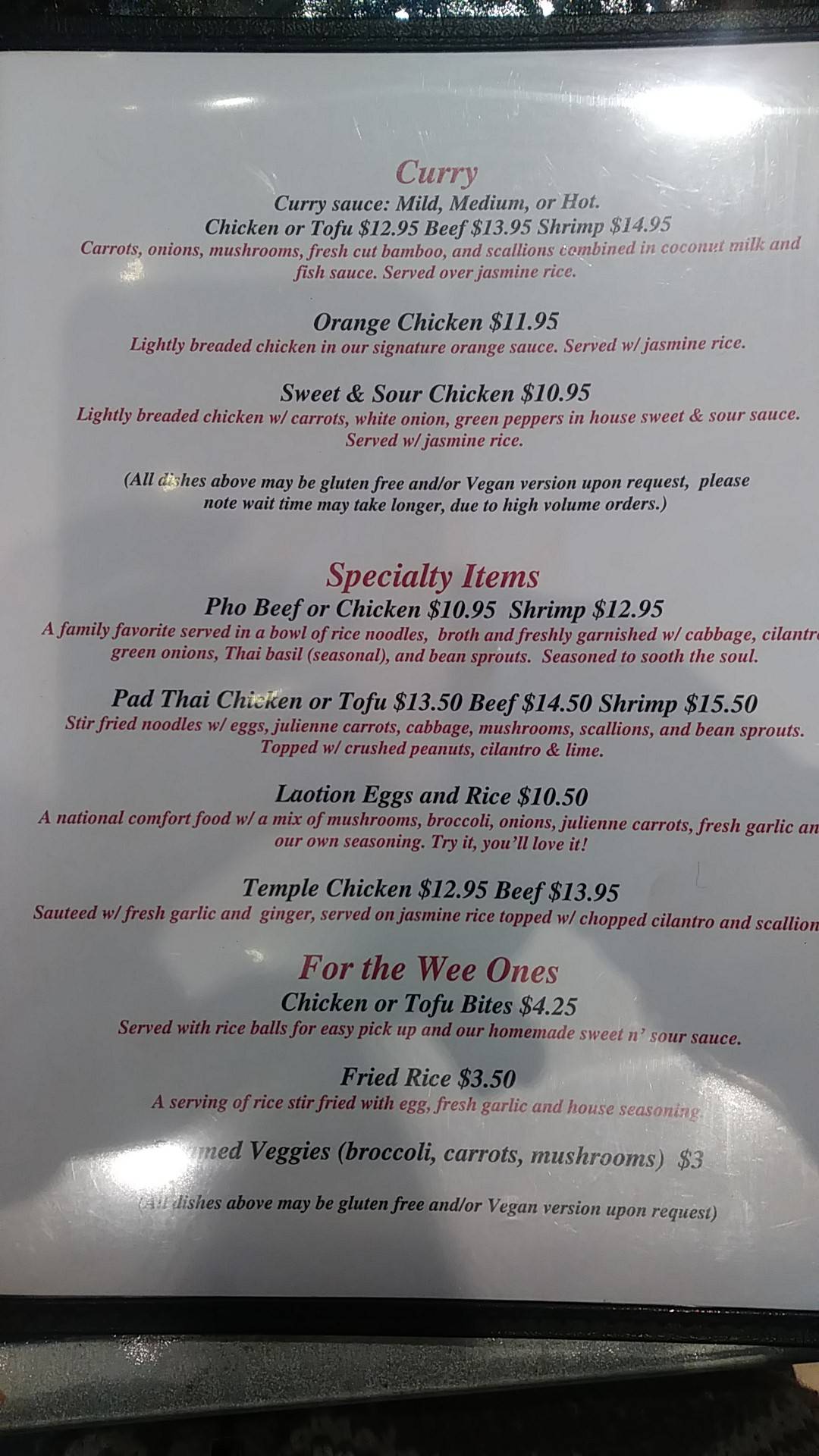 Menu at Pasong's Cafe, Saginaw