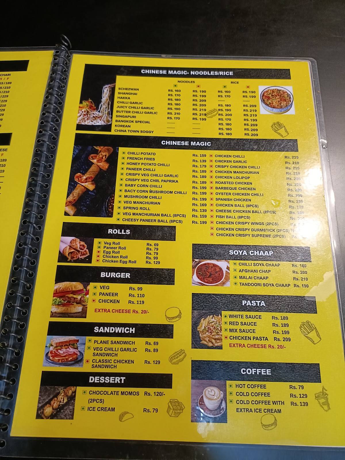 Menu at Momo magic cafe, Patna, Ashiana - Digha Rd