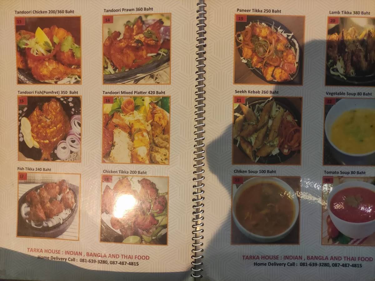 Menu at Tarka House Indian Restaurant, Pattaya City, 325 Pattaya 13/4 Alley