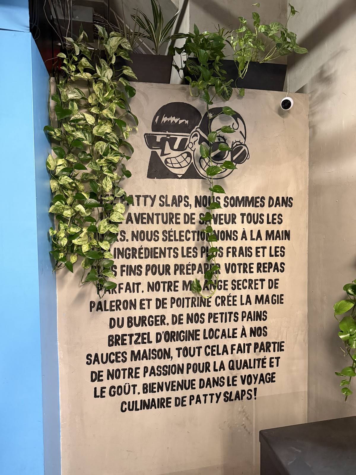 Menu at Patty Slaps restaurant, Montréal