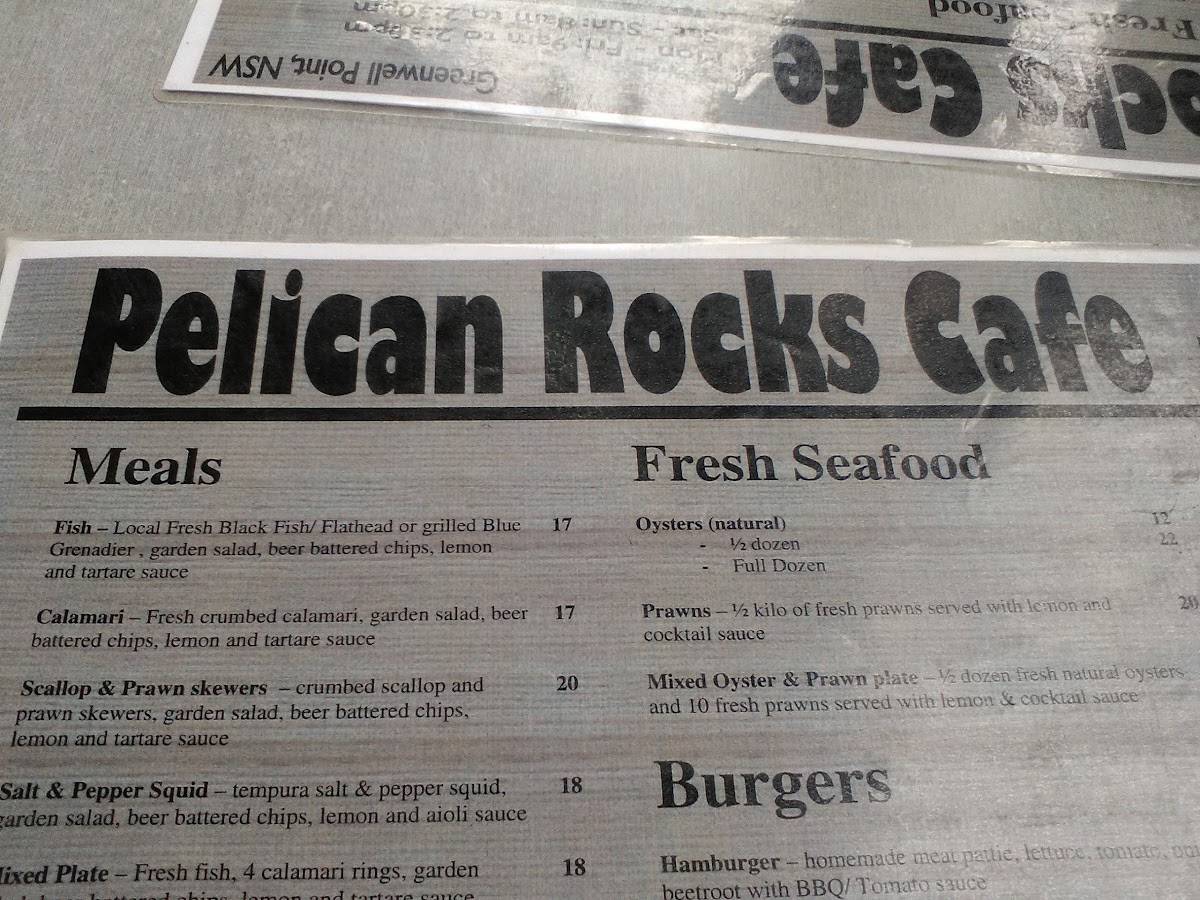 Menu at Pelican Rocks Seafood Restaurant & Cafe, Greenwell Point