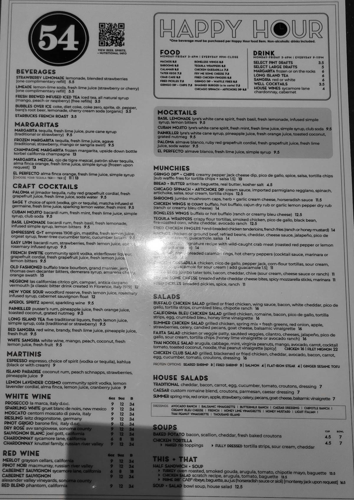 Menu at 54th Street Restaurant & Drafthouse, Pflugerville