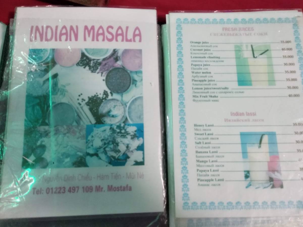 Menu at Mughal House Halal Restaurant, Phan Thiet