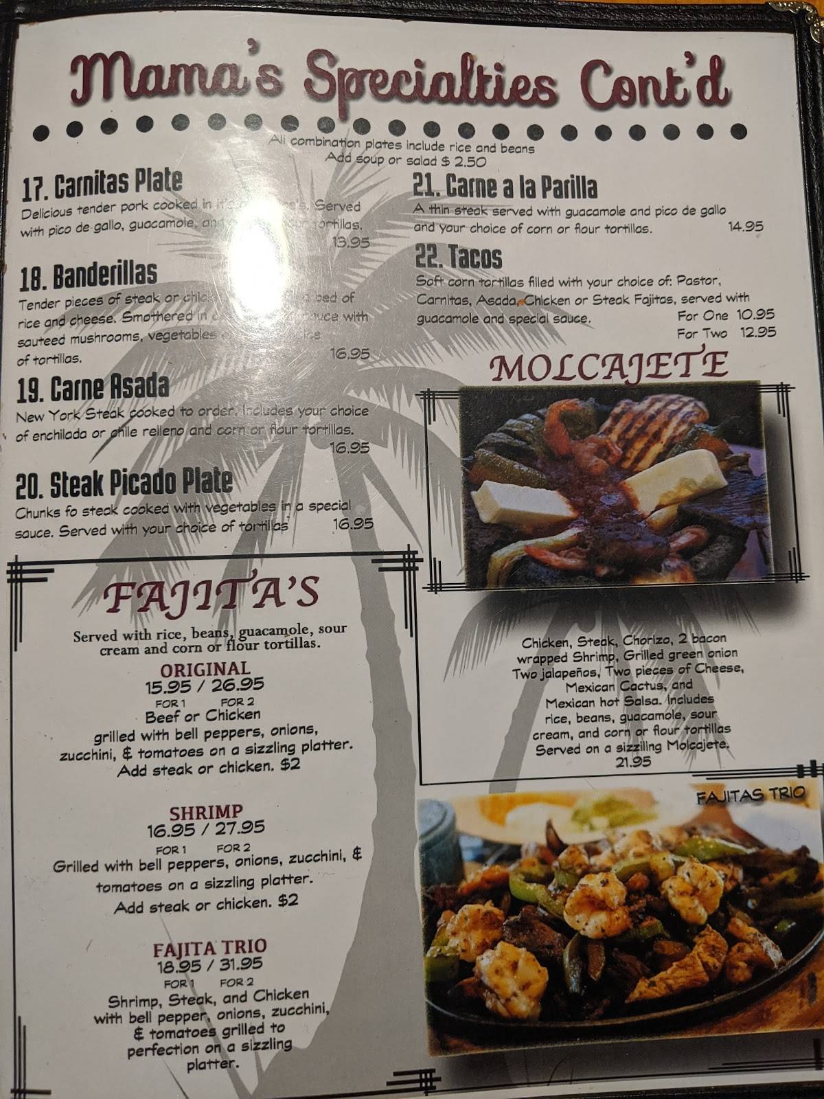 Menu at Mama Maria's Grill pub & bar, Phelan, 4204 Phelan Rd
