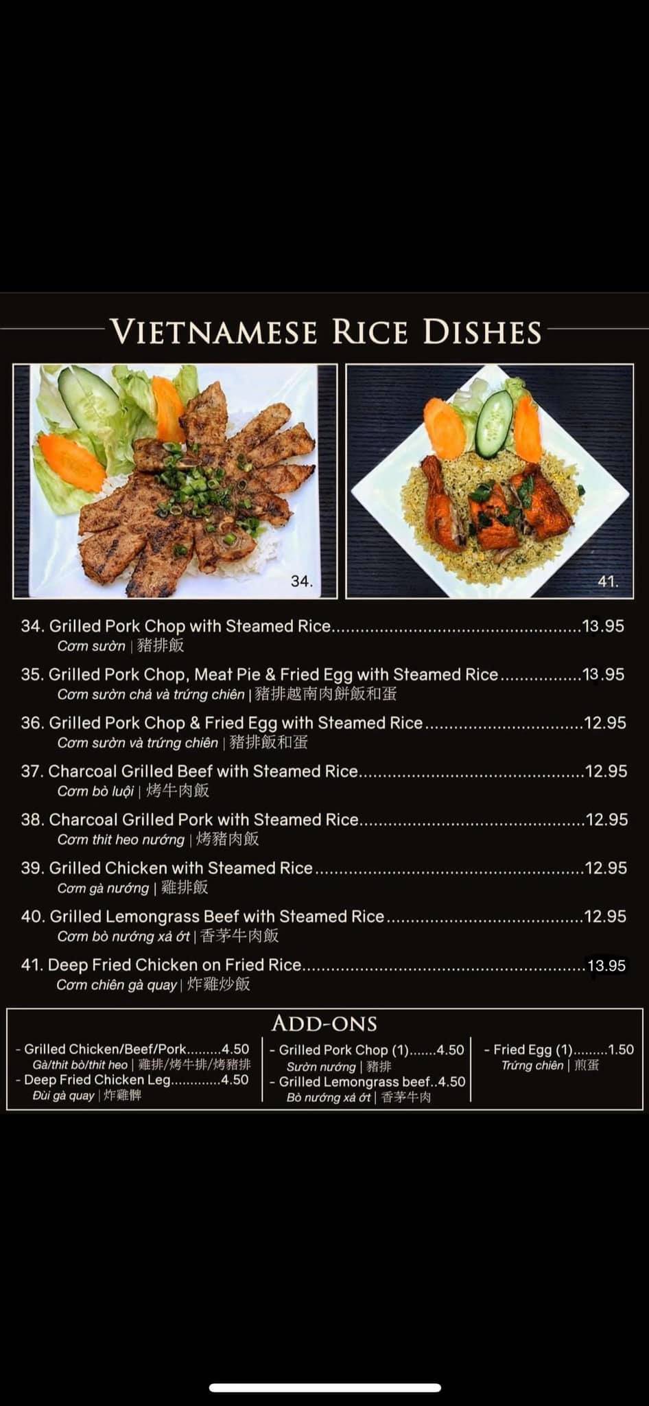 Menu at Pho Marble Restaurant, Edmonton, 38 Ave NW