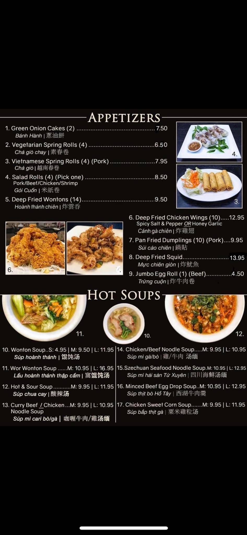Menu at Pho Marble Restaurant, Edmonton, 38 Ave NW